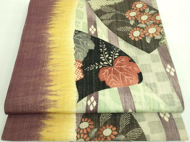 平和屋着物■極上　夏物　摺型友禅　京都　多ち花　九寸開き名古屋帯　誰が袖花文　逸品　DZAA7204kh5