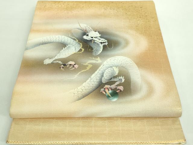 平和屋着物■極上　太鼓柄袋帯　作家物　手描き　龍　逸品　DZAA7210kh5