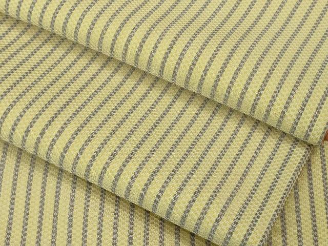 平和屋本店■極上　山下八百子　本場黄八丈　市松綾織　紬　縞　逸品　DZAA7272kh5