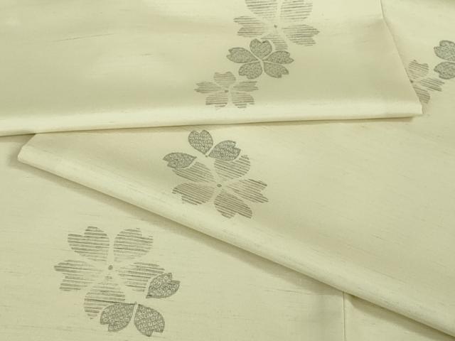平和屋着物■極上　小紋　舞桜　象牙色地　ロング丈　逸品　DZAA7302kh5