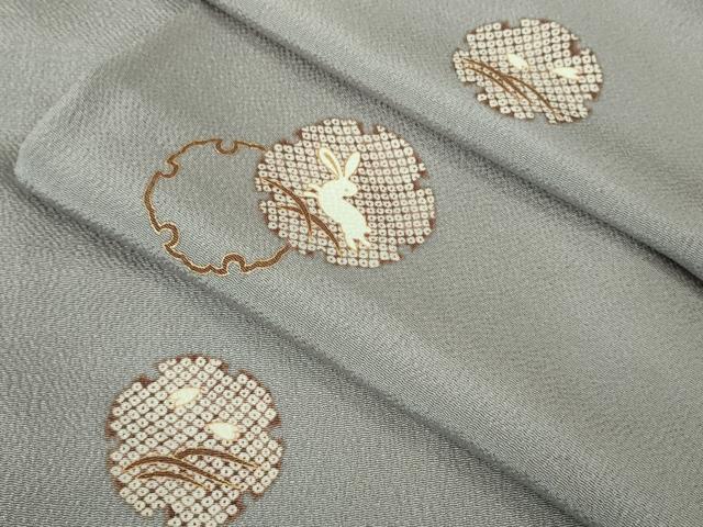 平和屋着物■極上　小紋　飛兎　雪輪　藤色地　鬼しぼ縮緬　逸品　未使用　DZAA7353kh5