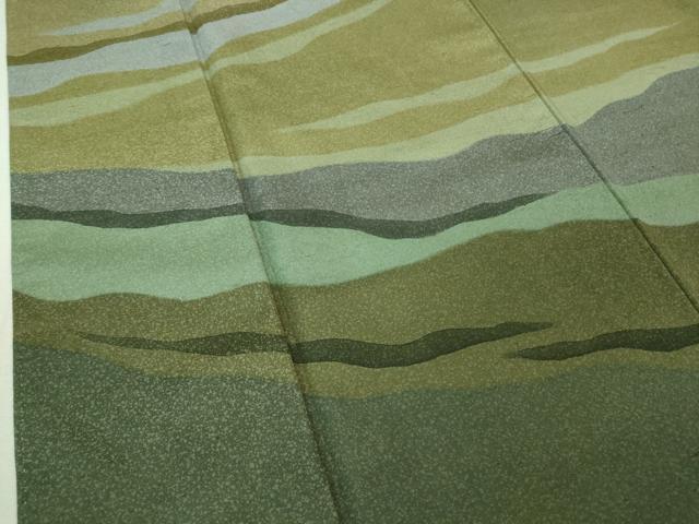 平和屋着物□極上 石川県指定無形文化財 牛首紬 訪問着 白山