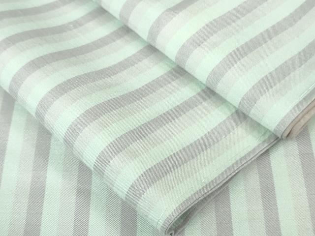 平和屋着物■極上　白山紬　背抜き仕立て　縞　やまと誂製　逸品　未使用　DZAA7372kh5