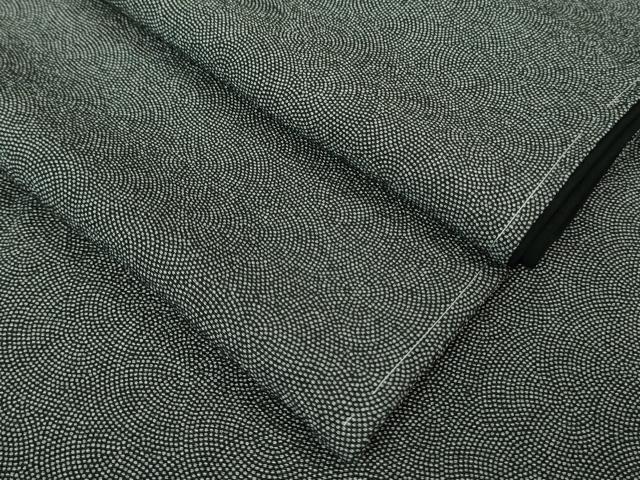 平和屋着物■極上　江戸小紋　鮫小紋柄　黒×白　鬼しぼ縮緬　逸品　未使用　DZAA7392kh5