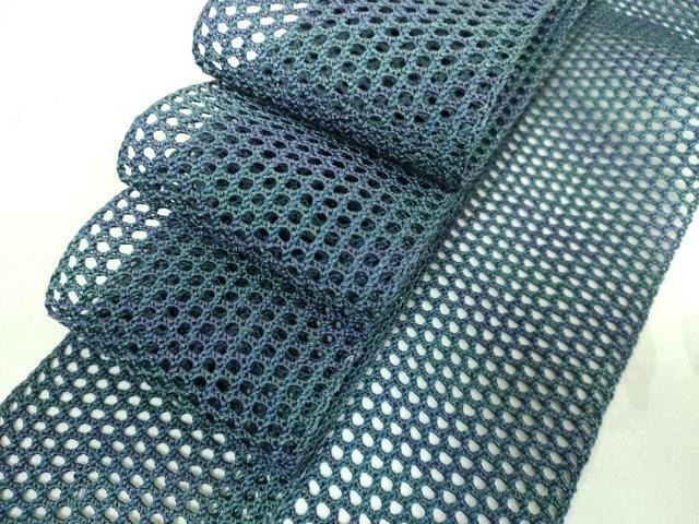 平和屋本店■極上　男性　夏物　角帯　羅　青系　暈し　箱付き　逸品　DZAA7463kh5