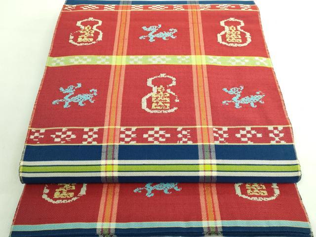 平和屋本店■最高級　龍村平蔵製　太鼓柄　本袋帯　甲比丹孔雀　金糸　逸品　DZAA7471kh5