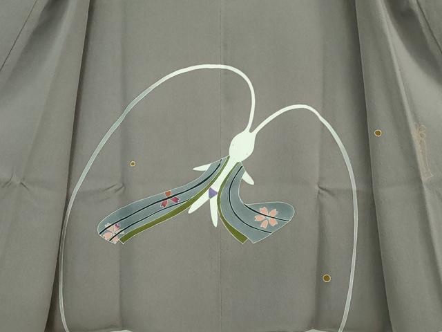 平和屋着物■極上　世界的人形師　辻村寿三郎　ジュサブロー　道中着　ロング丈　源氏鼠色　縮緬地　逸品　未使用　DZAA7577kh5