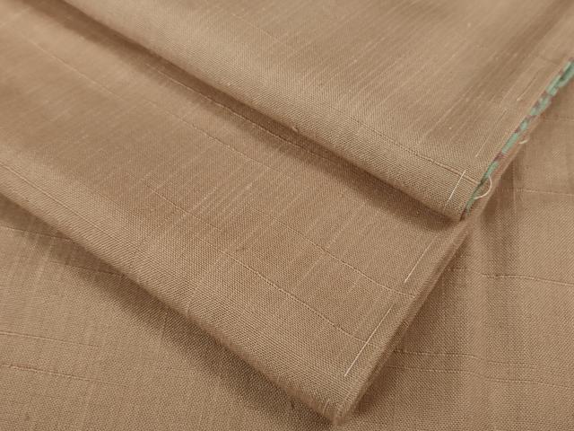 平和屋着物■極上　結城紬　色無地　洗朱色地　反端付き　逸品　未使用　DZAA7581kh5