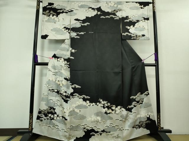 平和屋着物○銀座きしや 訪問着 梅松文 暈し染め 金彩