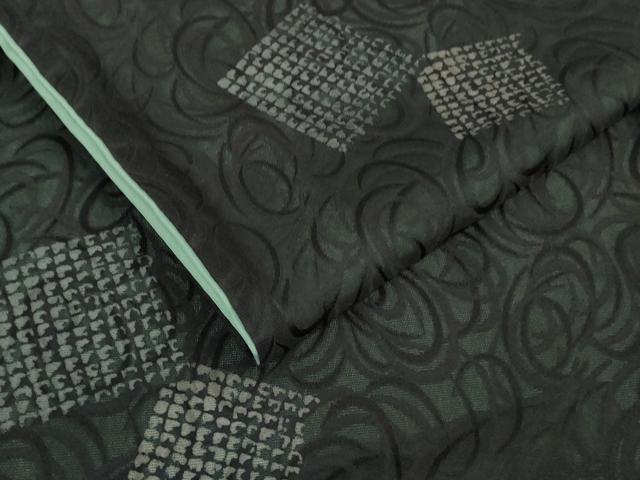 平和屋着物■極上　小紋　紗袷　色紙文　黒地　ますいわ屋扱い　逸品　DZAA7619kh5