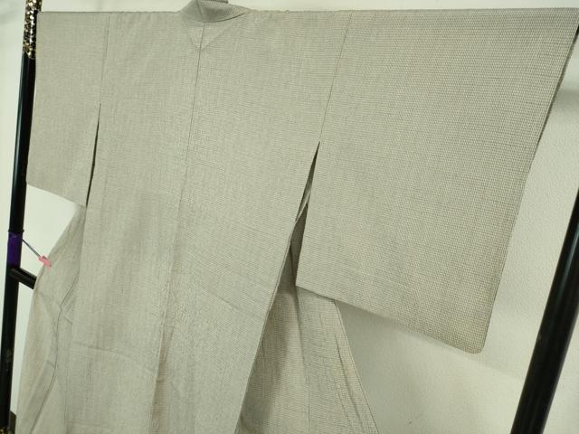 平和屋着物□極上 結城紬 単衣 格子 反端付き 逸品 DZAA7634kh5の通販