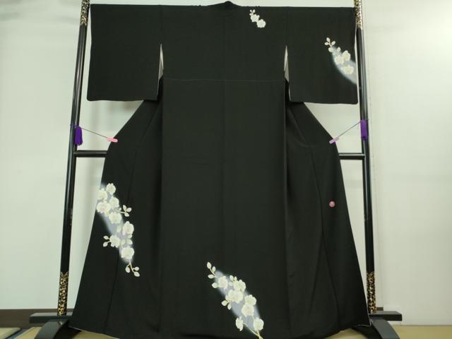 平和屋本店■極上　本加賀友禅作家　太田秀典　訪問着　胡蝶蘭　暈し染め　黒地　やまと誂製　逸品　DZAA7678kh5