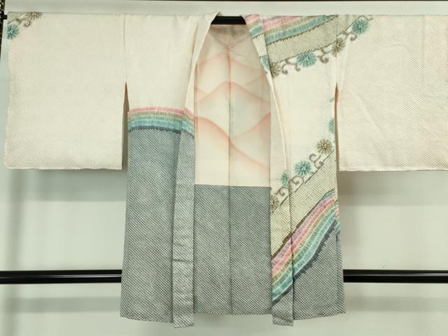 平和屋着物■極上　名門　藤娘きぬたや・総絞り　羽織　草花文　逸品　DZAA7697kh5