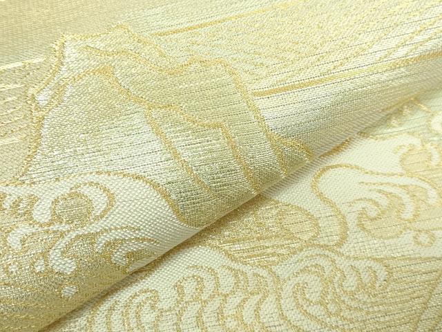 平和屋本店■極上　夏物　西陣　川島織物　六通柄　本袋帯　立波文　金糸　逸品　DZAA7714kh5 平和屋本店□極上 夏物 西陣 川島織物 六通柄 本袋帯 立波文