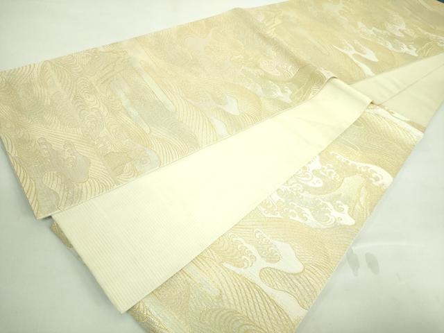平和屋本店□極上 夏物 西陣 川島織物 六通柄 本袋帯 立波文