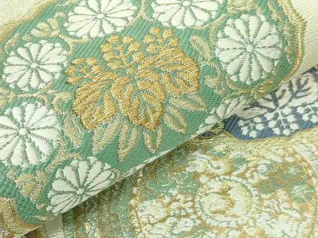 平和屋着物■極上　六通柄袋帯　唐織　三角縁神獣鏡三宮文　銘宝　金糸　逸品　DZAA7716kh5 平和屋着物□極上 六通柄袋帯 唐織 三角縁神獣鏡三宮