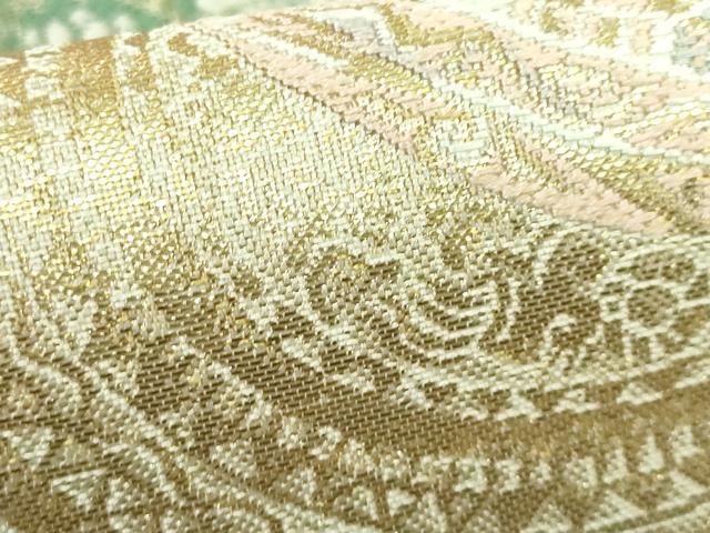 平和屋着物□極上 六通柄袋帯 唐織 三角縁神獣鏡三宮