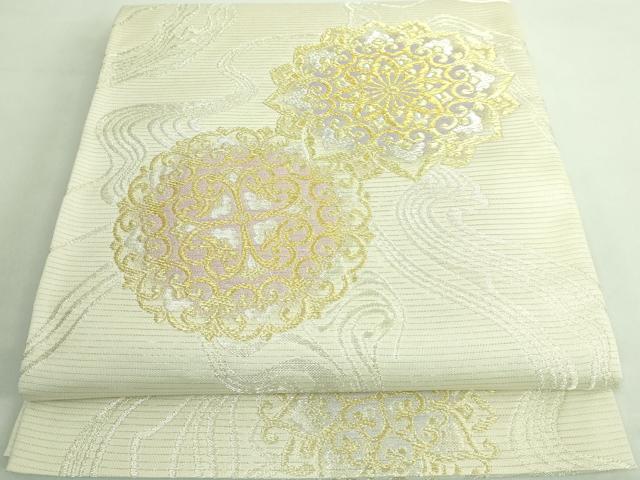 平和屋本店■極上　夏物　西陣　川島織物　六通柄　本袋帯　正倉院花文　金銀糸　逸品　DZAA7732kh5