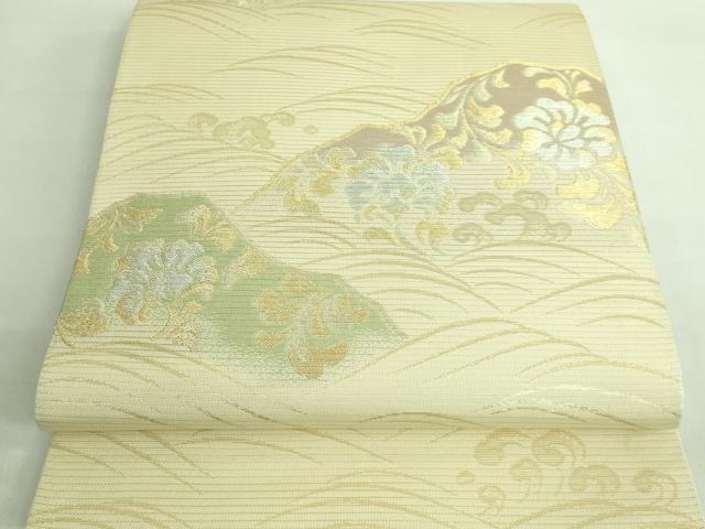 平和屋着物■極上　夏物　西陣　川島織物　六通柄　本袋帯　立波更紗花文　金銀糸　逸品　DZAA7733kh5