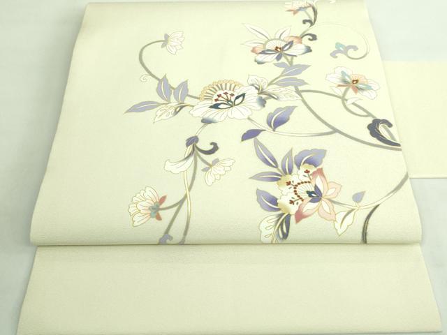 平和屋着物■極上　九寸名古屋帯　花唐草　蒸栗色地　逸品　DZAA7755kh5