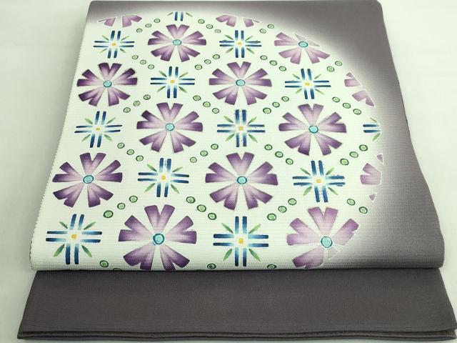 平和屋着物■極上　夏物　太鼓柄袋帯　網目花文　銀彩　逸品　DZAA7791kh5