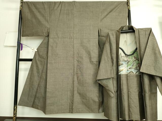 平和屋着物■極上　男性　本場大島紬　アンサンブル　長羽織　逸品　DZAA7804kh5