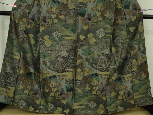平和屋着物□極上 本場大島紬 百人一首 蔦の葉 さが美扱い 逸品