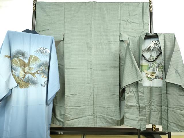 平和屋着物■極上　男性　本場大島紬　アンサンブル　長羽織・長襦袢(袷)　3点セット　逸品　DZAA7856kh5
