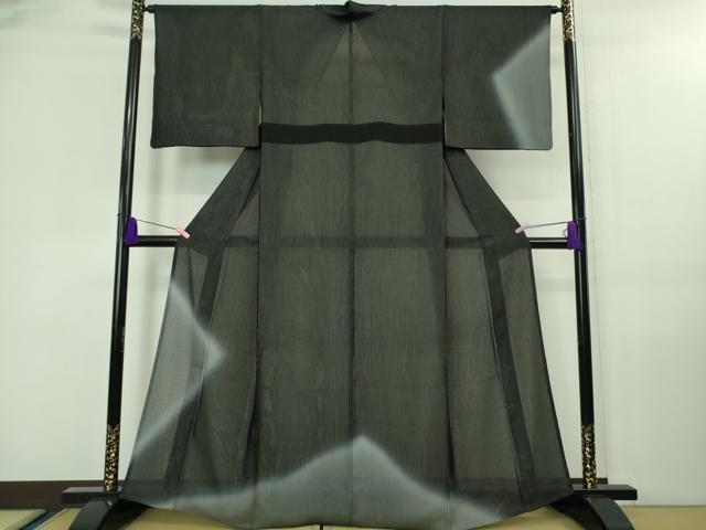 平和屋着物■極上　訪問着　無双　紗袷　紗×絽　縞　暈し染め　黒地　やまと誂製　逸品　DZAA7875kh5