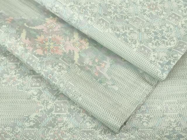 平和屋着物■極上　本場大島紬　白大島　単衣　総絣　道長花文　逸品　未使用　DZAA7917kh5