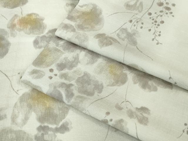 平和屋着物■極上　小紋　単衣　お召地　南天蔦の葉　金彩　逸品　未使用　DZAA7941kh5