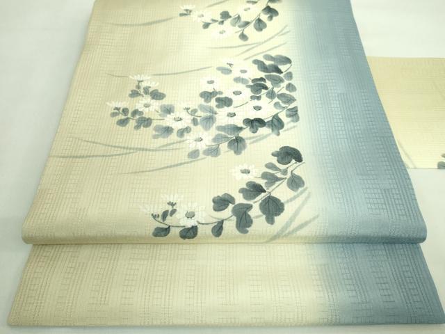 平和屋着物■極上　夏物　九寸名古屋帯　手描き　枝花文　逸品　DZAA7959kh5