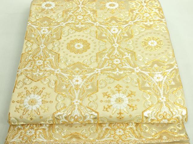 平和屋本店■極上　龍村美術織物　たつむら　六通柄　本袋帯　亀甲円つなぎ　金銀糸　逸品　DZAA7968kh5