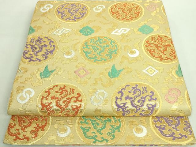 平和屋本店■極上　龍村美術織物　たつむら　六通柄　本袋帯　唐織　龍宝吉祥文　金糸　逸品　DZAA7980kh5
