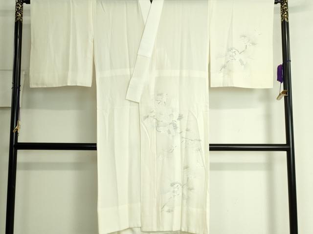 平和屋着物■上質な長襦袢　無双仕立て　飛鶴松梅　銀彩　逸品　DZAA8021kh5