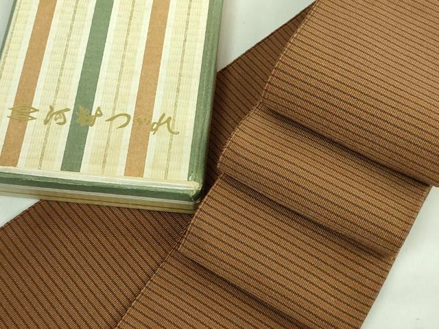 平和屋本店■極上　男性　西陣　河村織物　河村つづれ　角帯　共箱付き　逸品　未使用　DZAA8040kh5