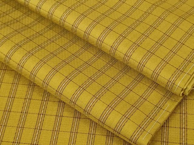 平和屋着物■極上　本場黄八丈　まるまなこ　紬　間道　逸品　未使用　DZAA8112kh5