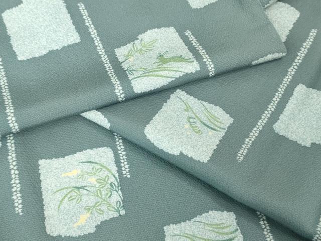 平和屋着物■極上　小紋　飛兎　うさぎ　色紙草花文　ますいわ屋扱い　逸品　未使用　DZAA8153kh5