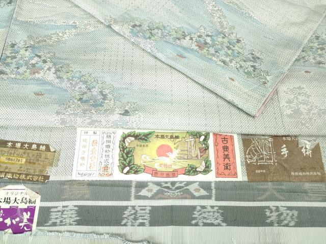 平和屋着物■極上　都喜ヱ門　本場大島紬　手絣　日本名勝シリーズ　天の橋立　藤絹織物謹製　さが美扱い　証紙付き　逸品　DZAA8154kh5