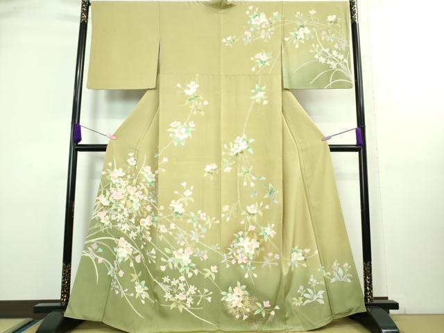 平和屋着物■極上　訪問着　友禅　枝花文　暈し染め　逸品　DZAA8168kh5