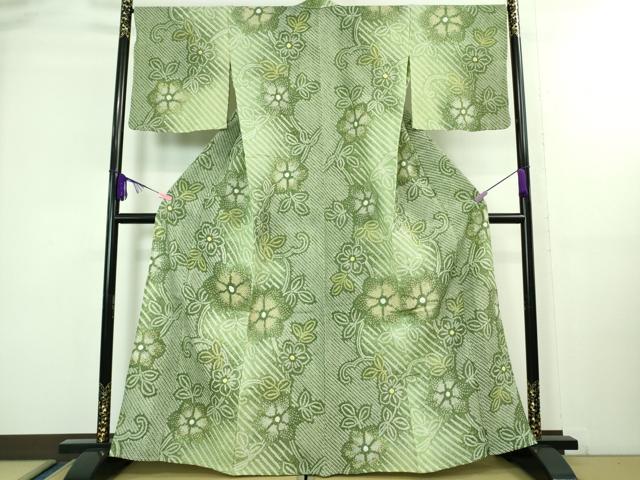 平和屋着物■極上　夏物　浴衣　有松鳴海絞り　花唐草文　暈し染め　綿　逸品　DZAA8185kh5