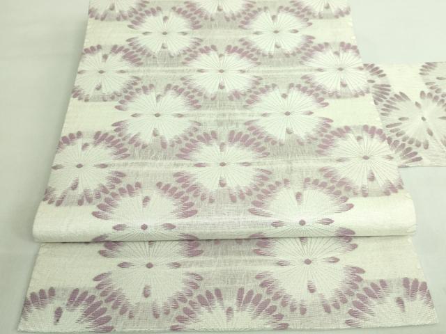 平和屋着物■極上　西陣　華翔苑謹製　九寸名古屋帯　花丸文　銀糸　証紙付き　逸品　未使用　DZAA8256kh5