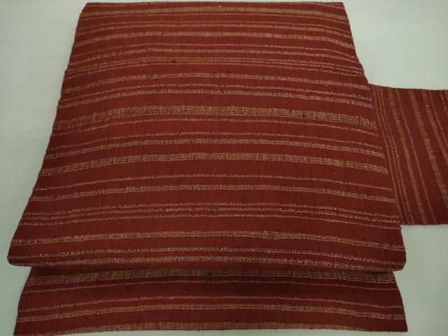 平和屋着物■極上　浦野理一　経節紬　九寸名古屋帯　横縞　逸品　DZAA8272kh5