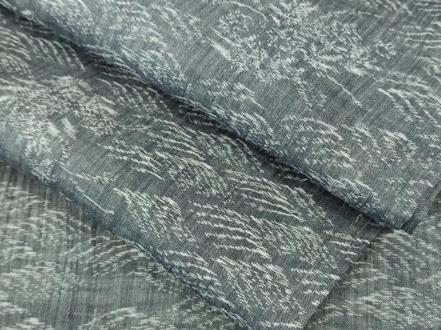 平和屋着物■極上　本場小千谷ちぢみ　麻　立波草花文　逸品　DZAA8355kh5