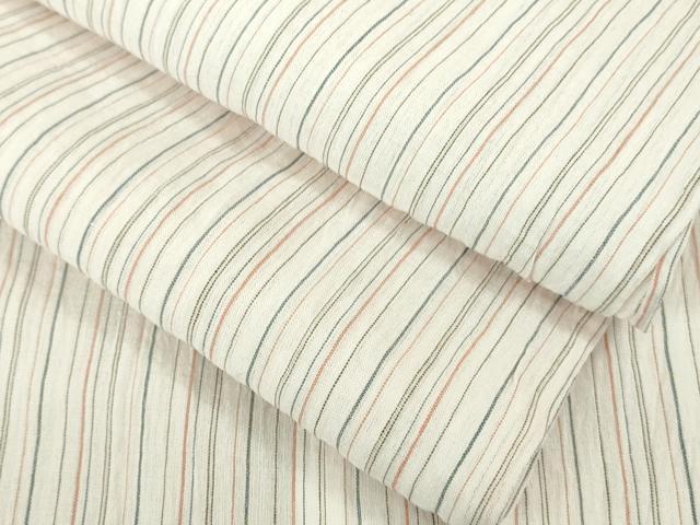 平和屋着物■極上　夏物　本場小千谷ちぢみ　麻　縞　　逸品　DZAA8358kh5