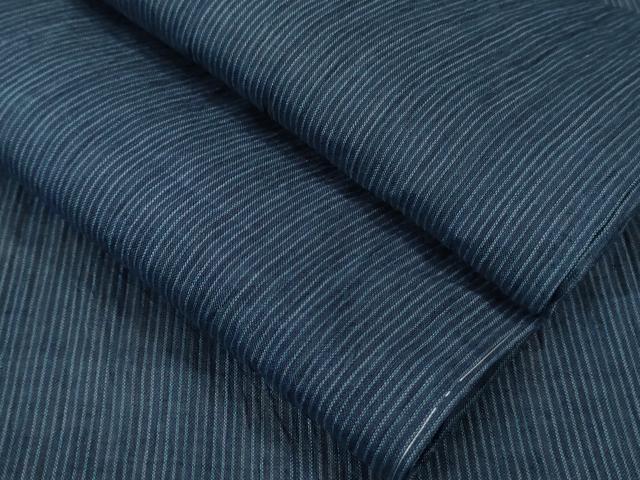 平和屋着物■極上　夏物　男性　本場小千谷ちぢみ　麻　縞　松坂屋扱い　逸品　未使用　DZAA8363kh5