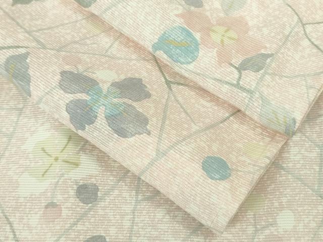 平和屋着物■極上　夏物　小紋　絽　枝花文　銀彩　逸品　未使用　DZAA8375kh5