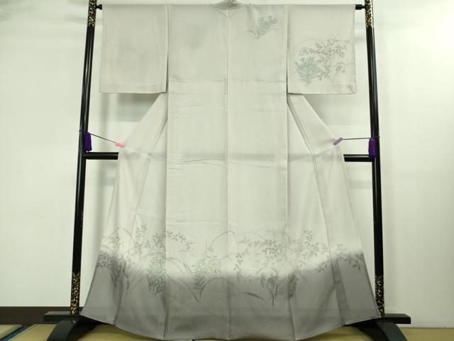 平和屋着物■極上　訪問着　無双　紗袷　紗×絽　手描き　秋草文　暈し染め　金彩　逸品　未使用　DZAA8378kh5