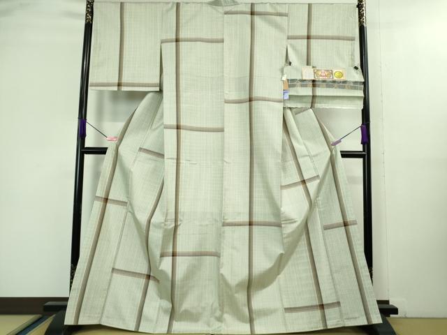 平和屋着物■極上　本場縞大島紬　大島紬美術館　かすりism　金糸　証紙付き　逸品　未使用　DZAA8392kh5