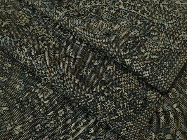 平和屋着物■極上　本場大島紬　9マルキ　総絣　草花文　逸品　DZAA8401kh5